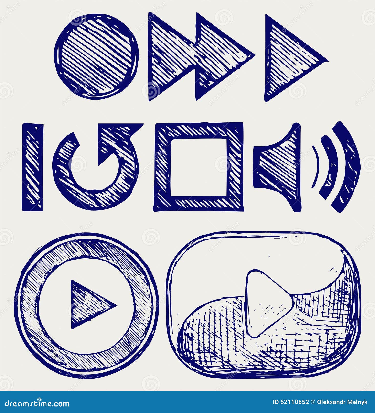 Play button stock vector. Illustration of download, draw - 52110652