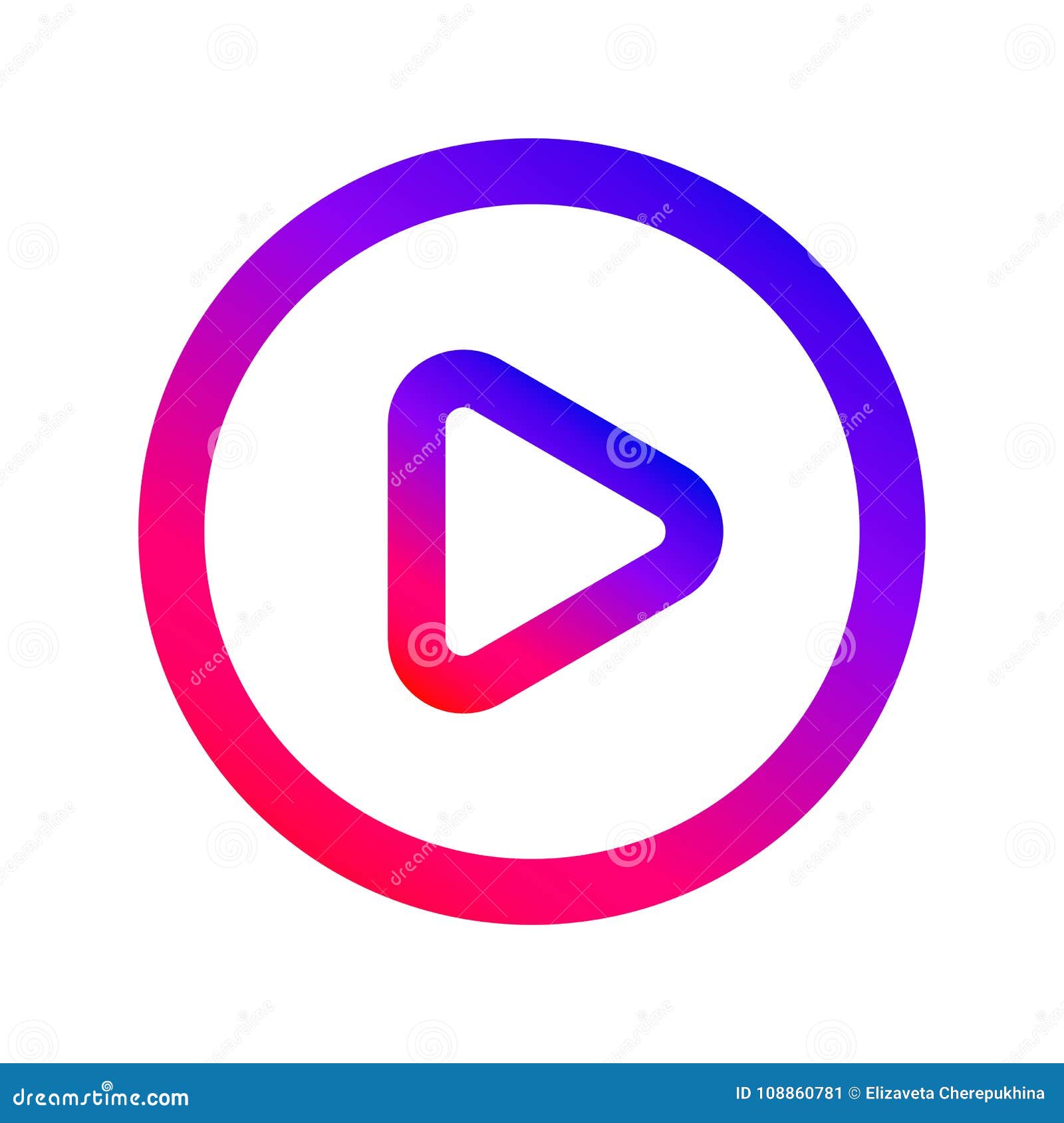 Play Button. Flat Gradient Icon. Isolated Sign for Web Stock Vector ...