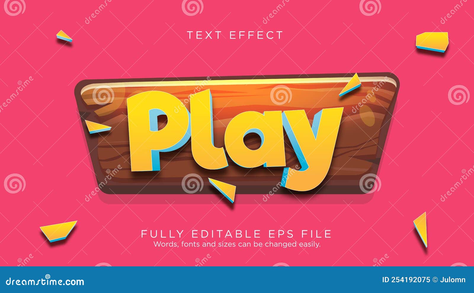 Play Button Game UI Text Effect Font Type Stock Vector - Illustration ...