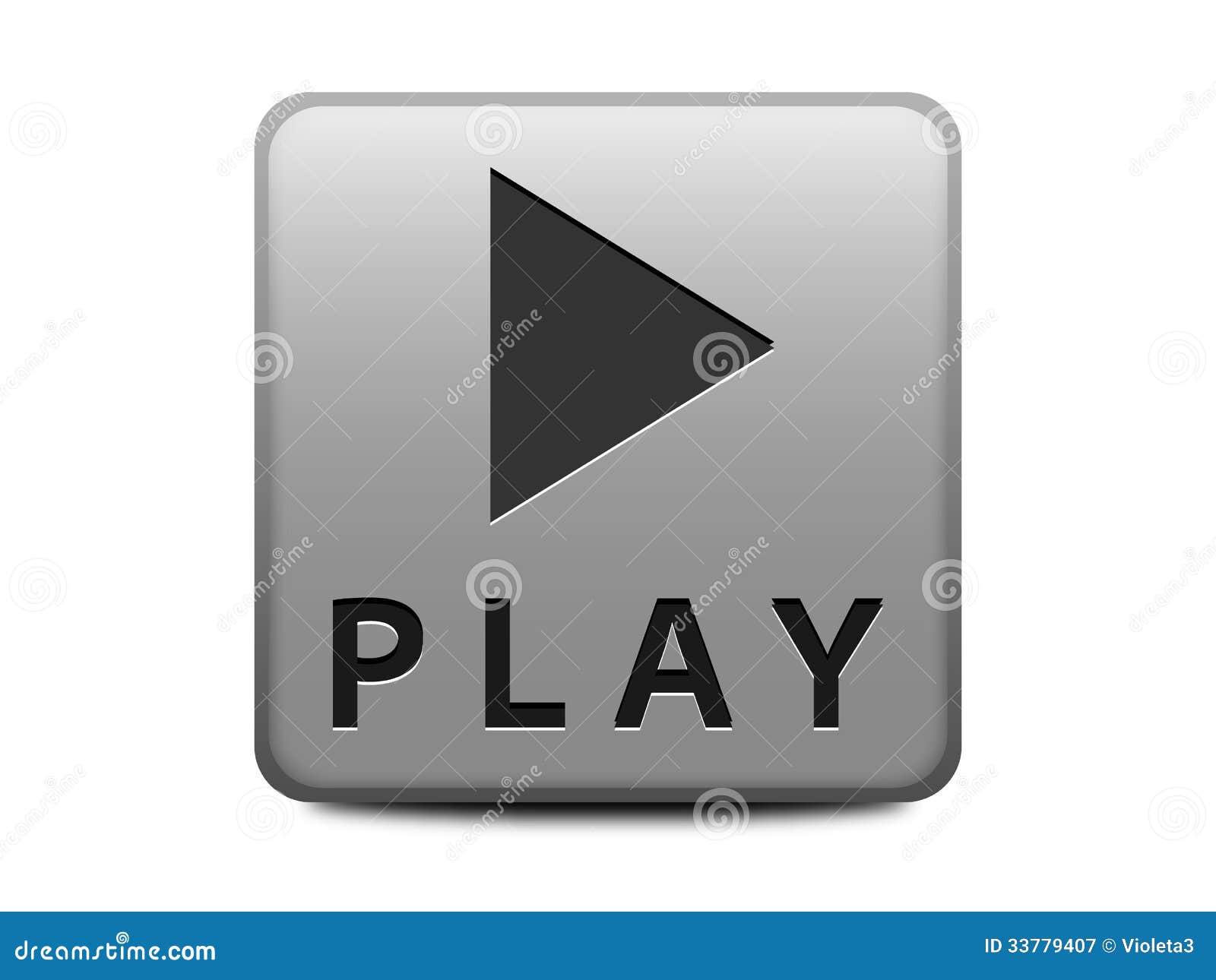 Play button stock vector. Illustration of grey, start - 33779407