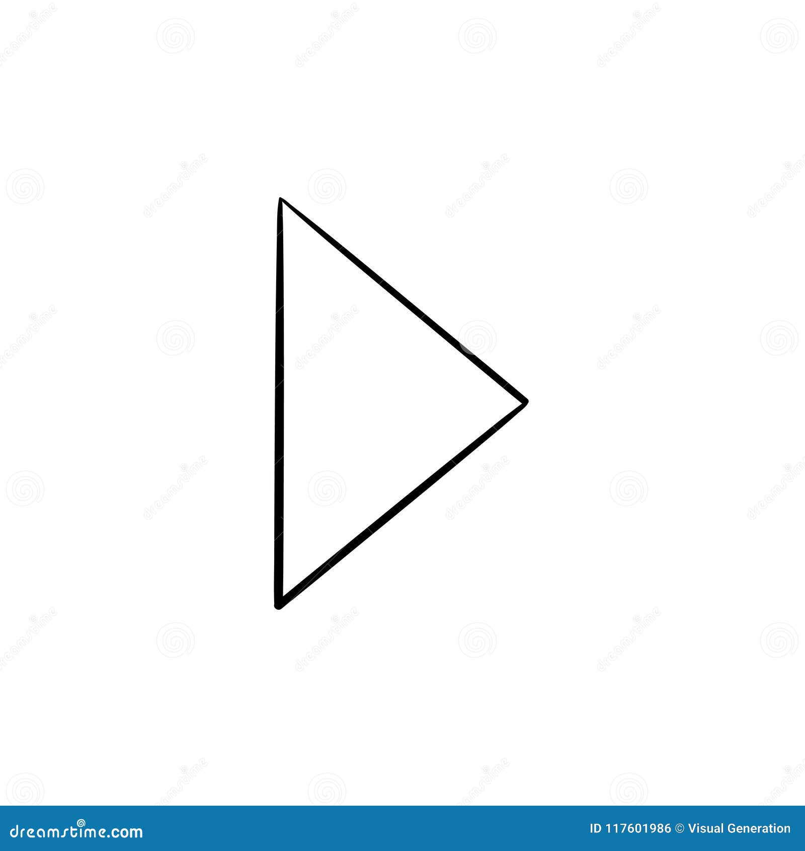 Play Button Hand Drawn Outline Doodle Icon. Vector Illustration ...