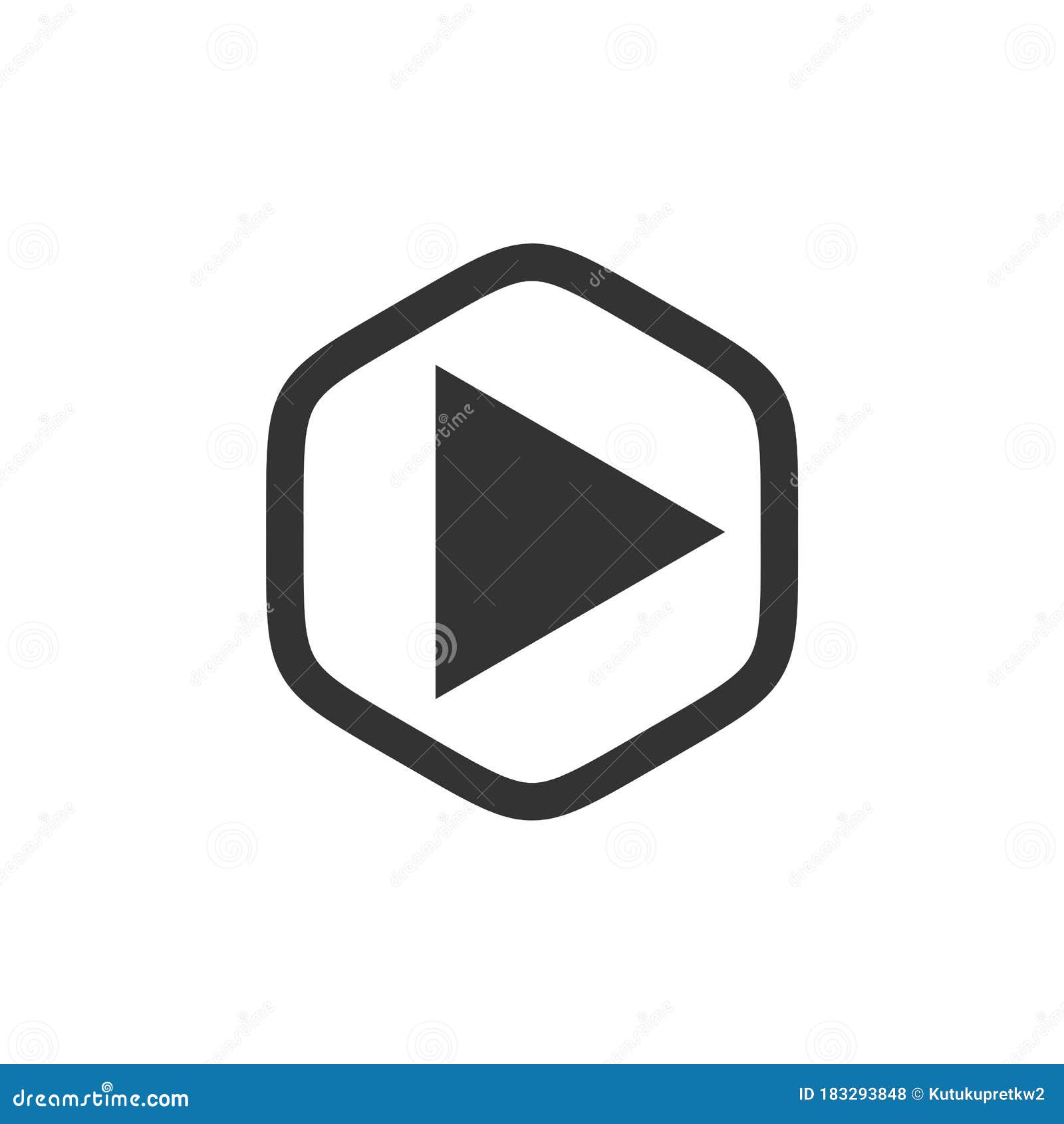 Play Button, Hexagon Shape Logo Template Illustration Design. Vector ...