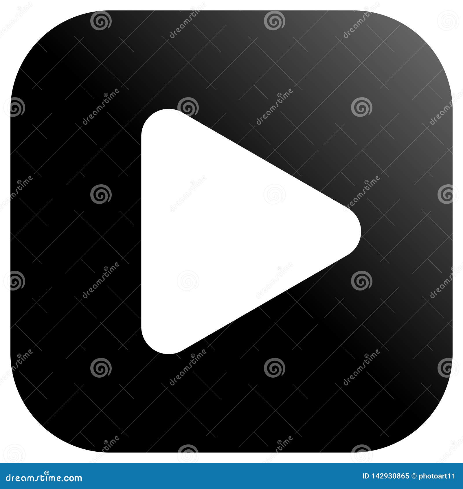 Play Button Icon - Black Classic Gradient, Isolated - Vector Stock ...