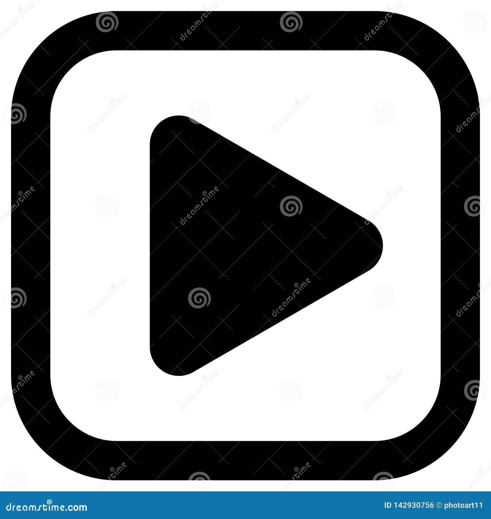 Play Button Icon - Black Classic, Isolated - Vector Stock Vector ...