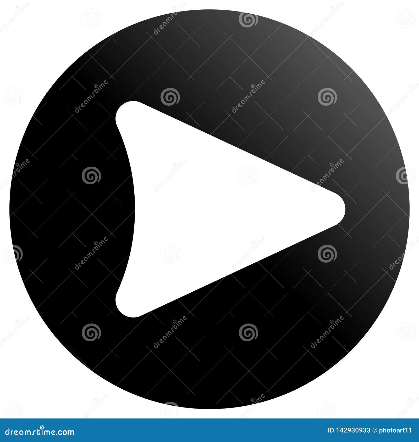 Play Button Icon - Black Slick Gradient, Isolated - Vector Stock Vector ...