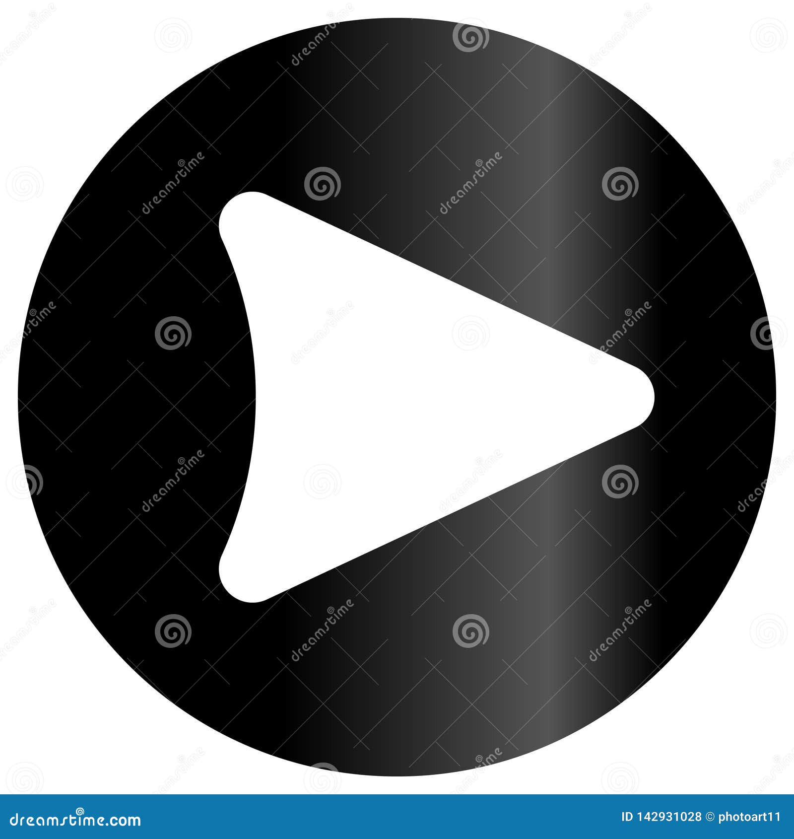 Play Button Icon - Black Slick Gradient, Isolated - Vector Stock Vector ...