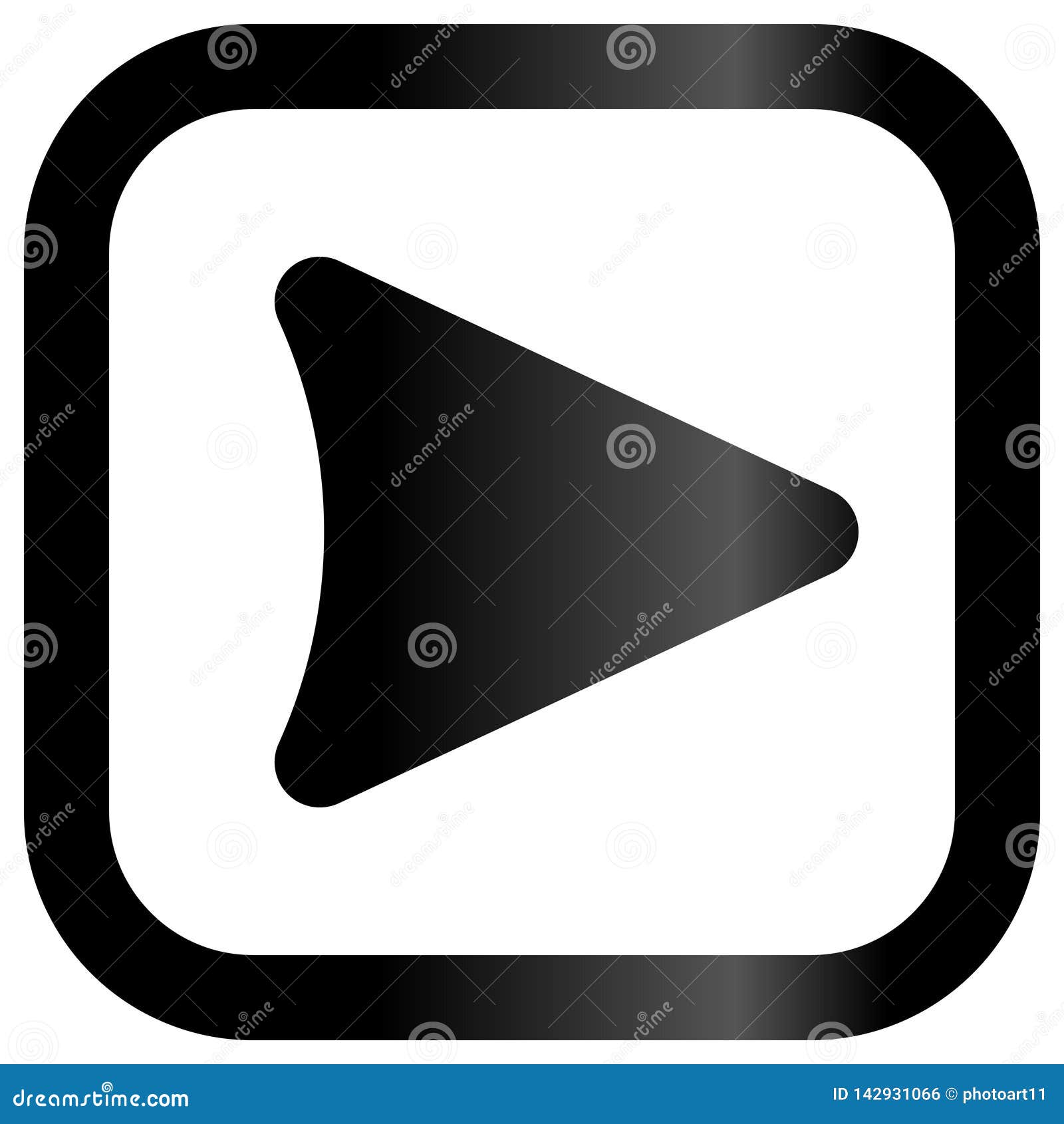 Play Button Icon - Black Slick Gradient, Isolated - Vector Stock Vector ...