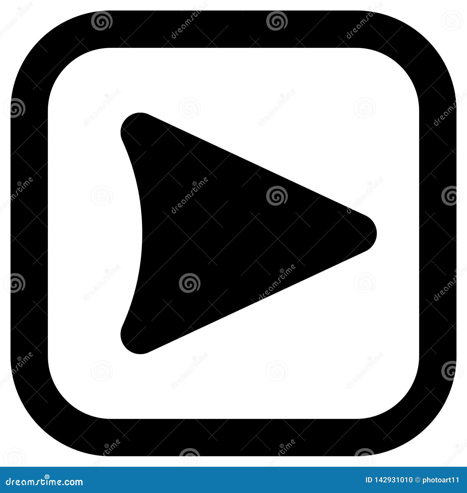Play Button Icon - Black Slick, Isolated - Vector Stock Vector ...