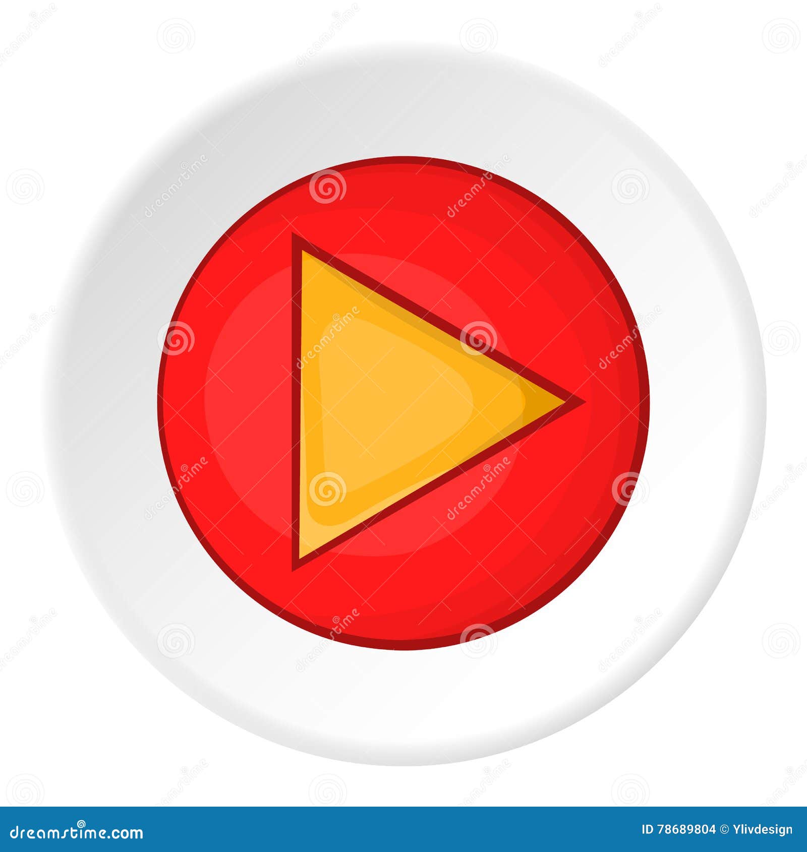 Play Button Icon, Cartoon Style Stock Vector - Illustration of modern ...