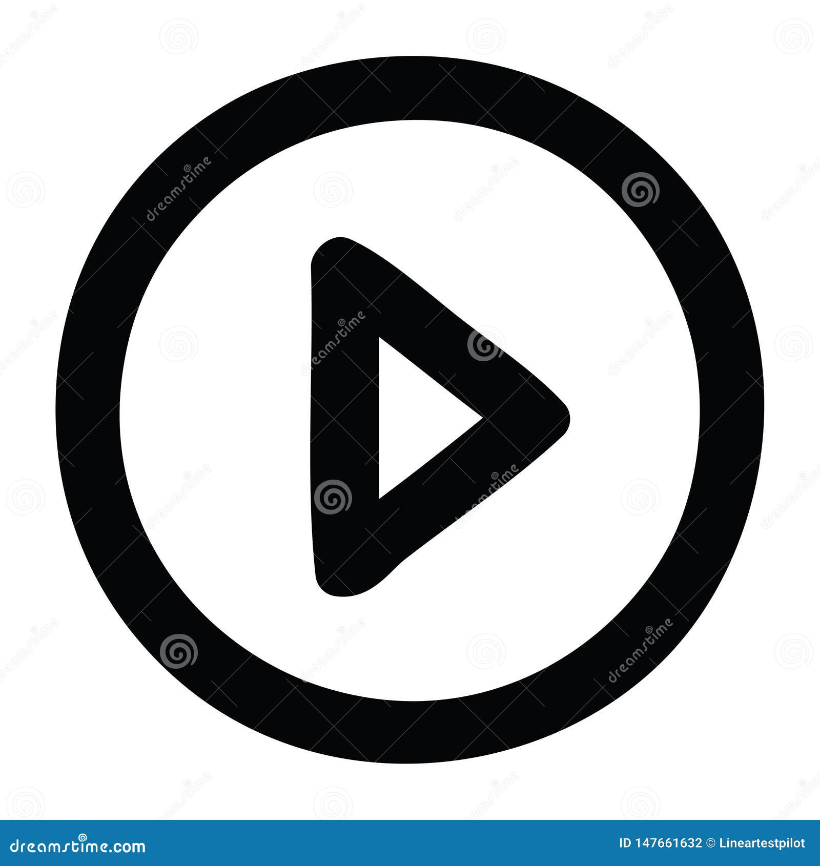 Play button icon stock vector. Illustration of icon - 147661632