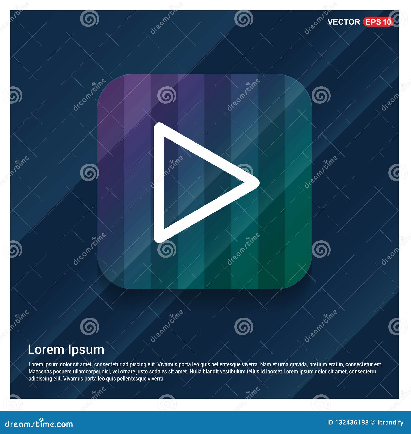 Play button icon stock vector. Illustration of click - 132436188