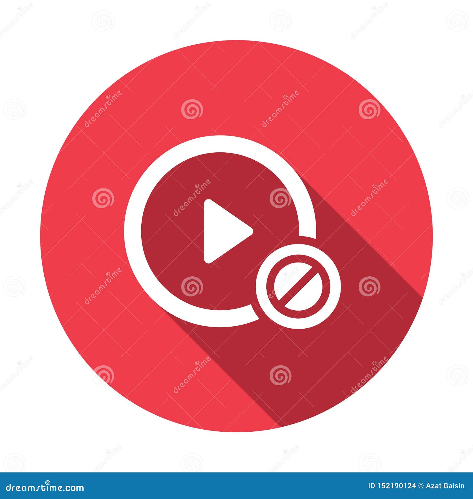 Play Button Icon with Not Allowed Sign. Play Button Icon and Block ...