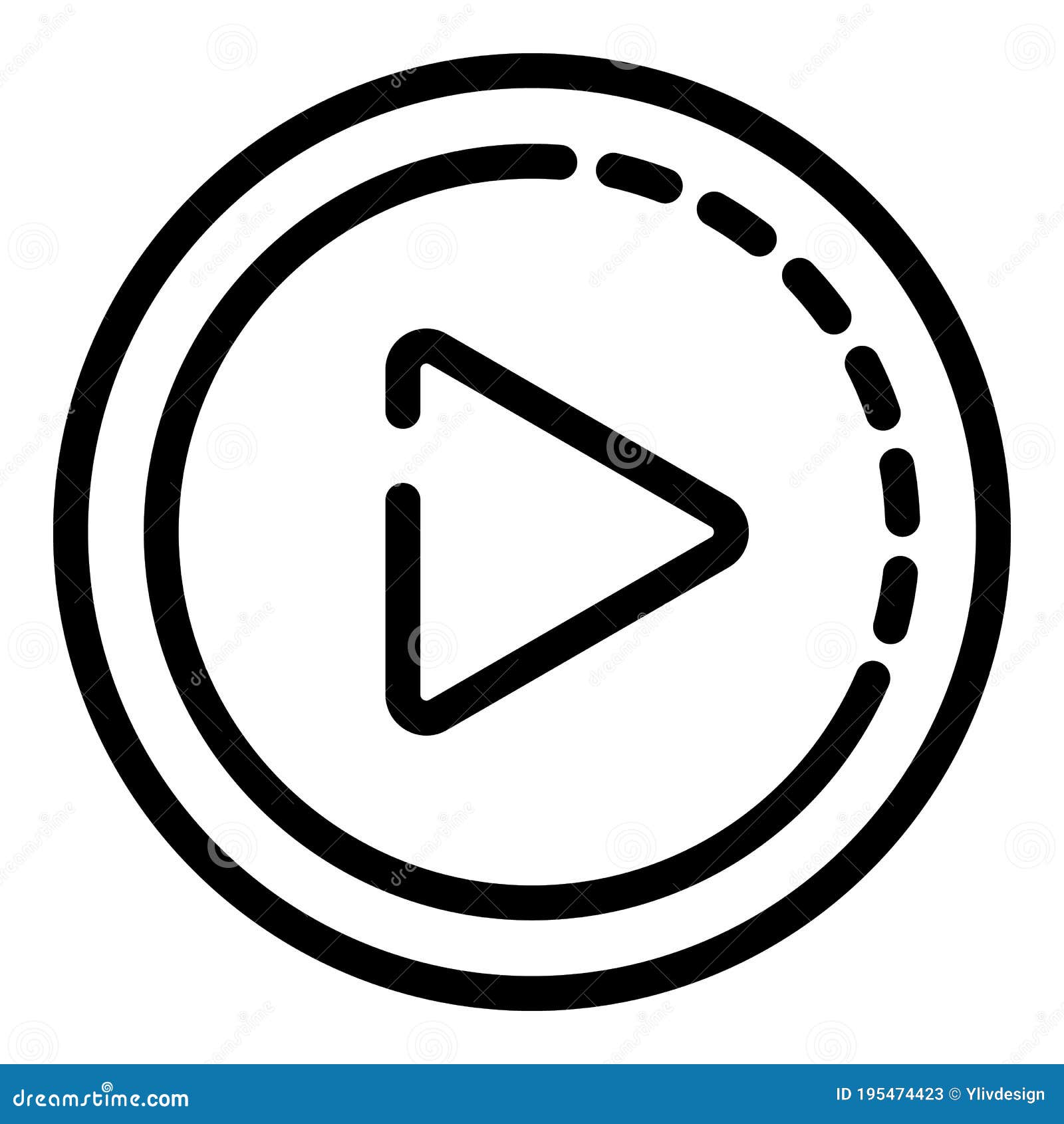 Play Button Icon, Outline Style Stock Vector - Illustration of element ...