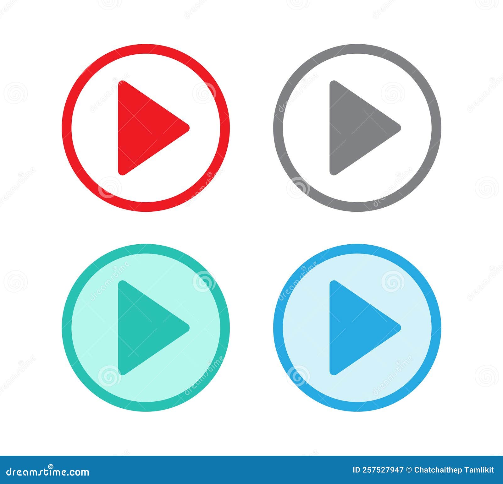 Play Button Icon Set. Design for Website and Mobile Apps. Vector ...