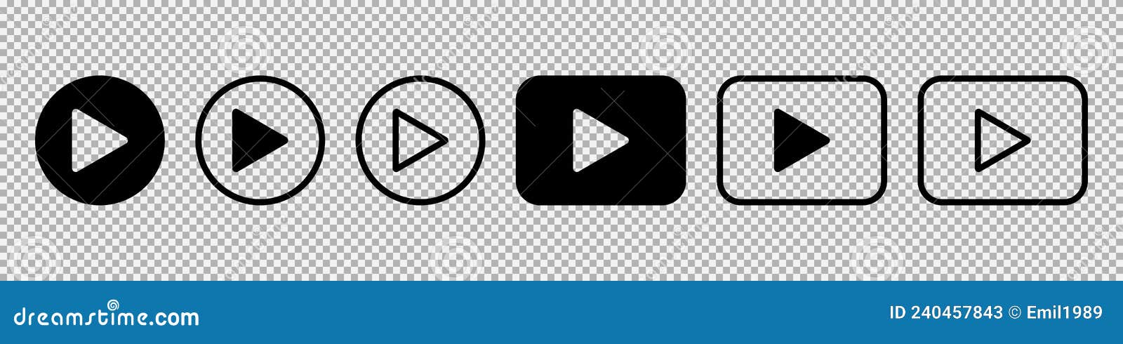 Play Button Icon Set Simple Design Stock Vector - Illustration of ...