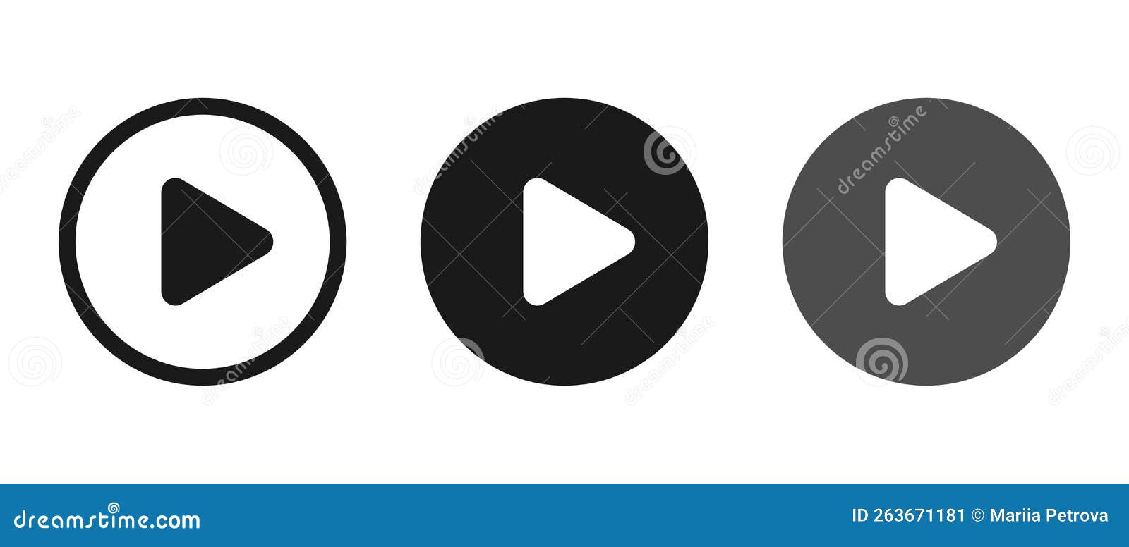 Play Button Icon. Simple Flat Design Stock Vector - Illustration of ...