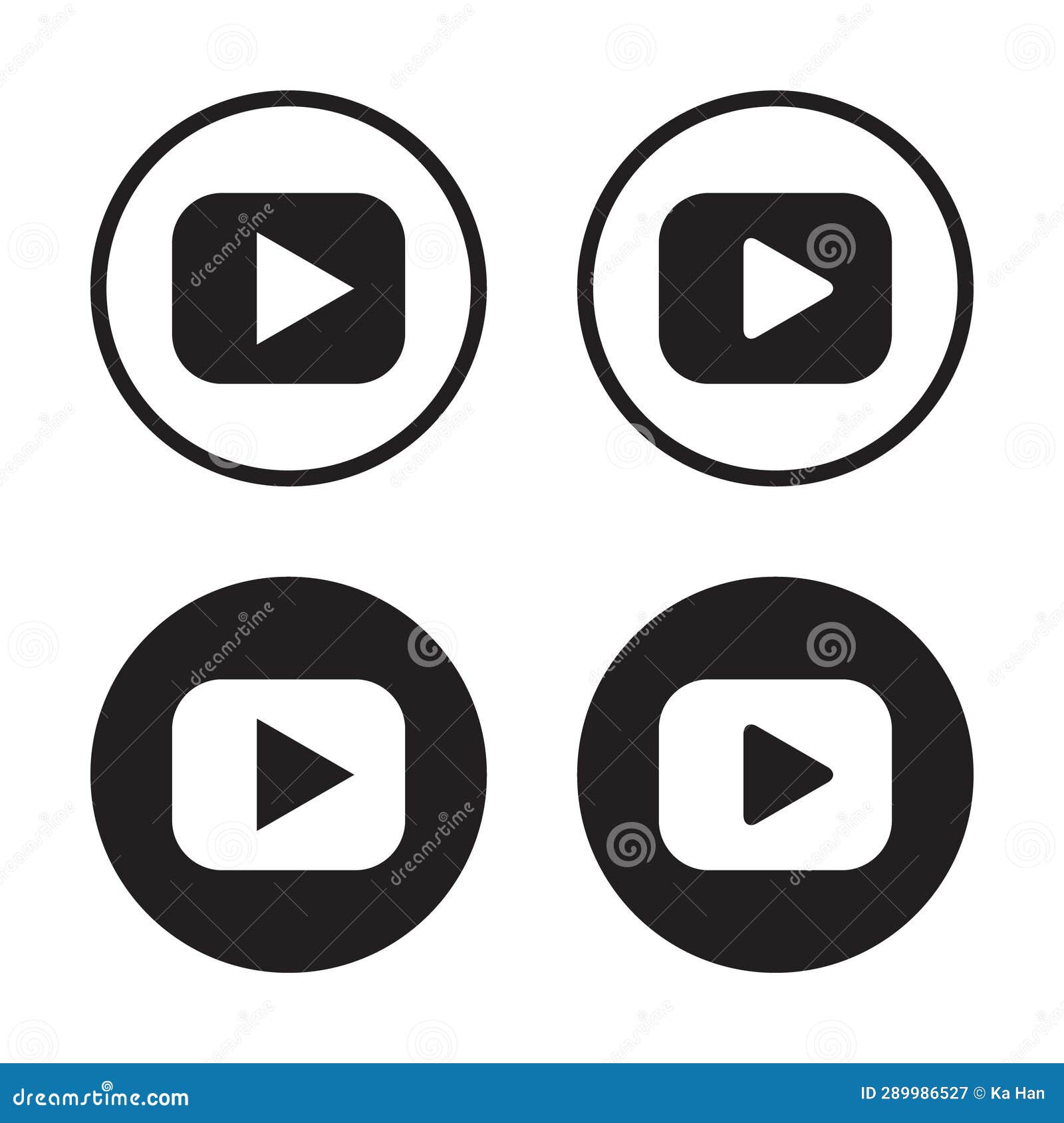 Play Button Icon Vector in Black Circle. Video Player Sign Symbol Stock ...
