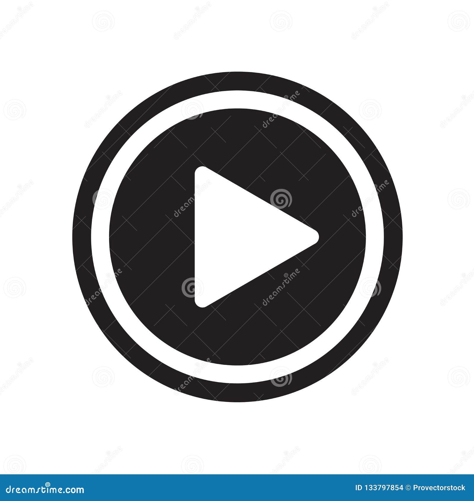 Play Button Icon Vector Isolated on White Background, Play Button Sign ...