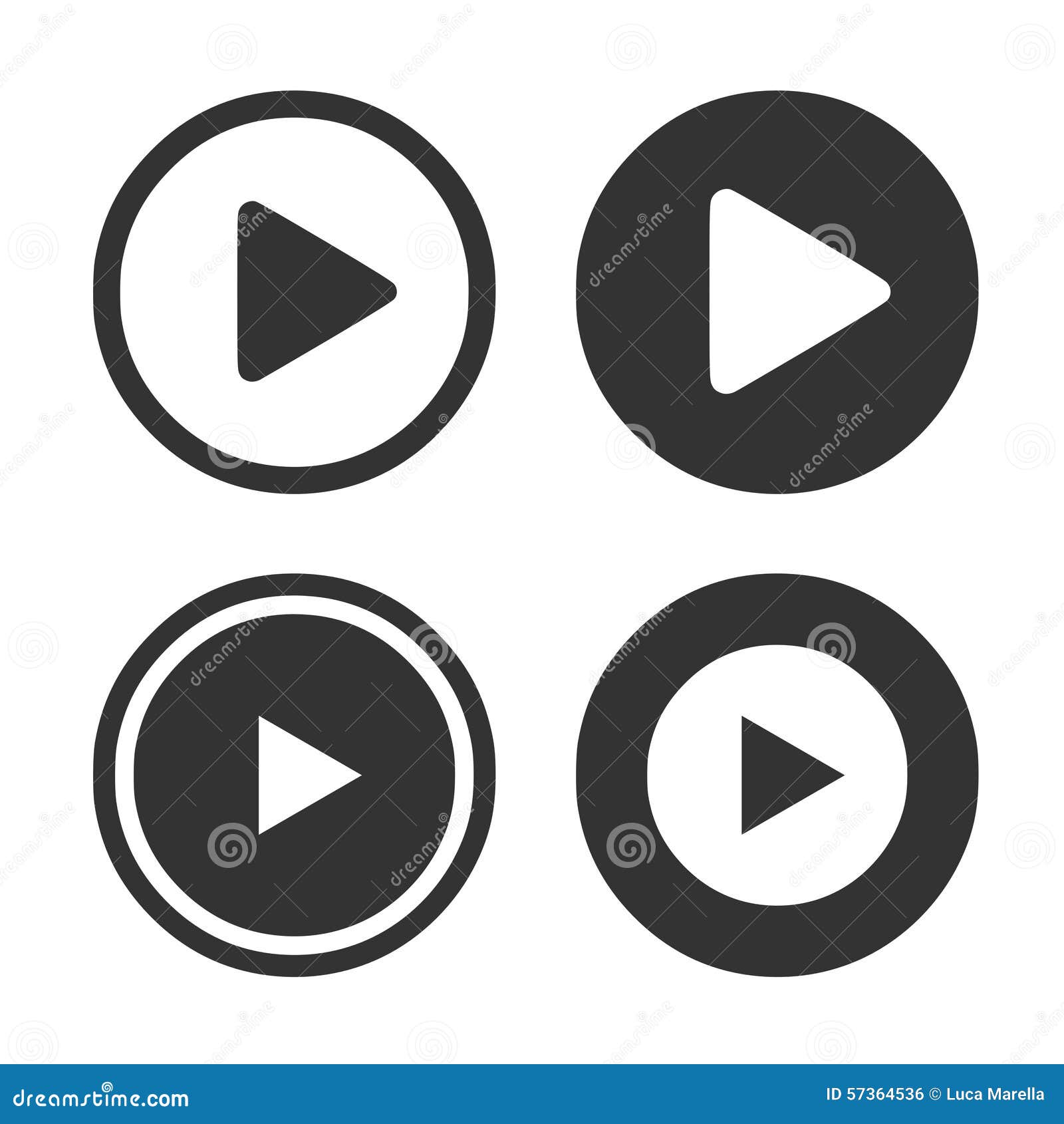 Play button icon stock vector. Illustration of play, modern - 57364536