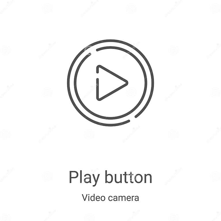 Play Button Icon Vector from Video Camera Collection. Thin Line Play ...