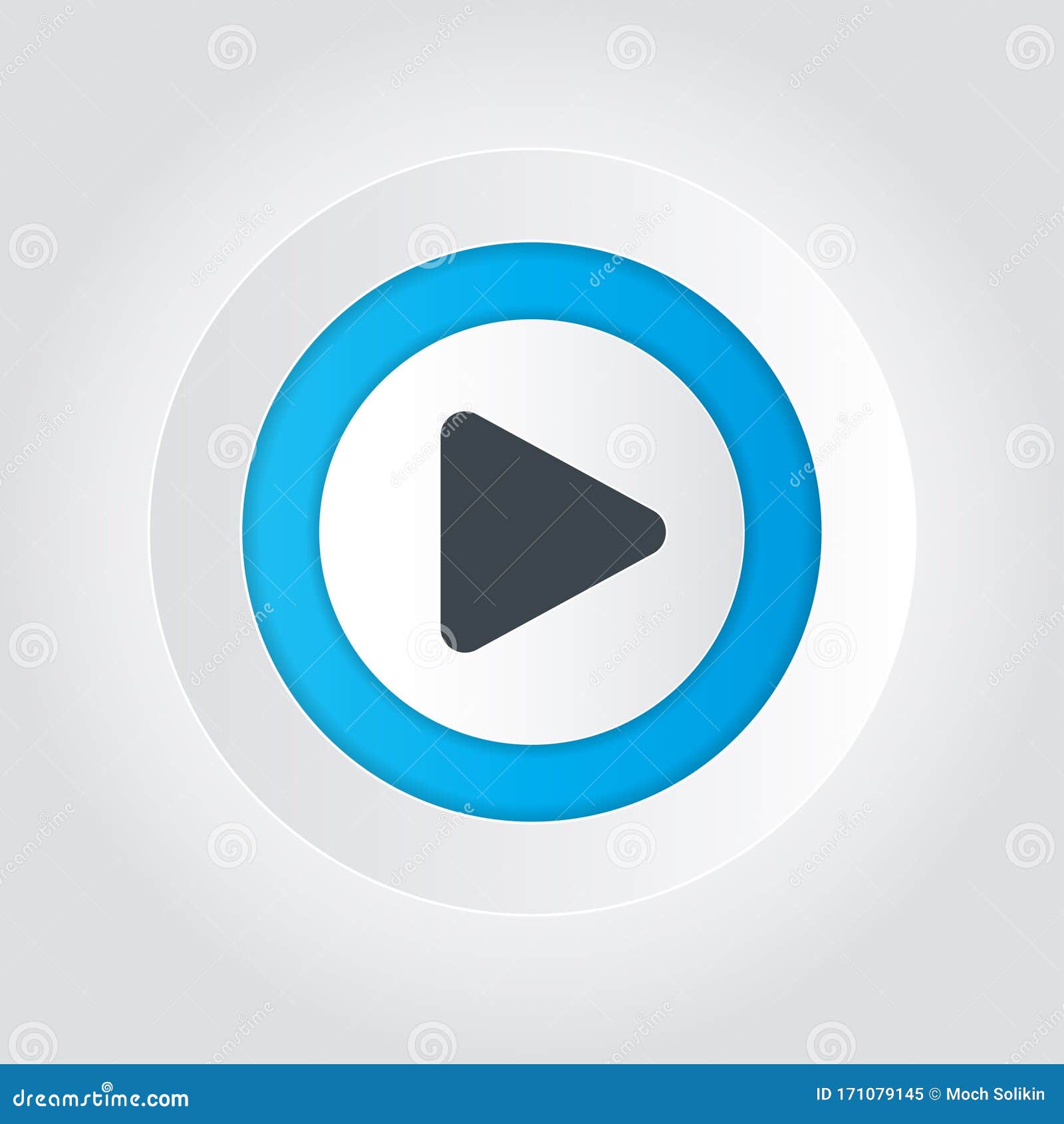 Play Button Icon with a White Background Stock Vector - Illustration of ...