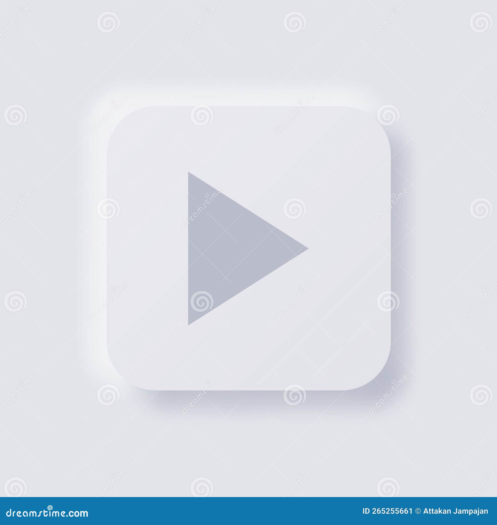 Play Button Icon, White Neumorphism Soft UI Design for Web Design. Stock Vector - Illustration ...