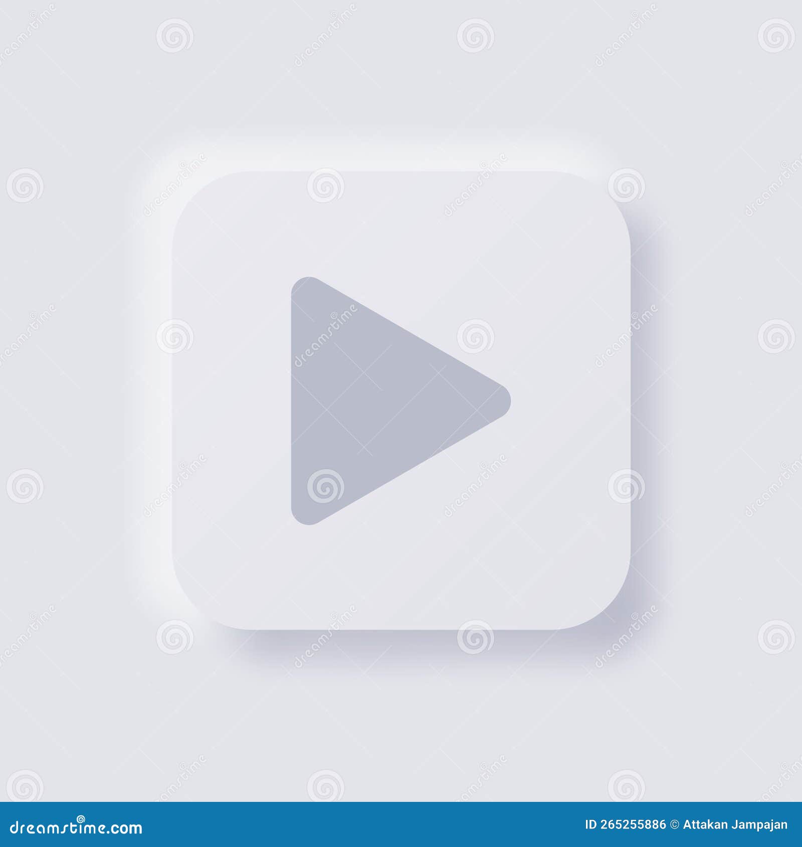 Play Button Icon, White Neumorphism Soft UI Design for Web Design. Stock Vector - Illustration ...