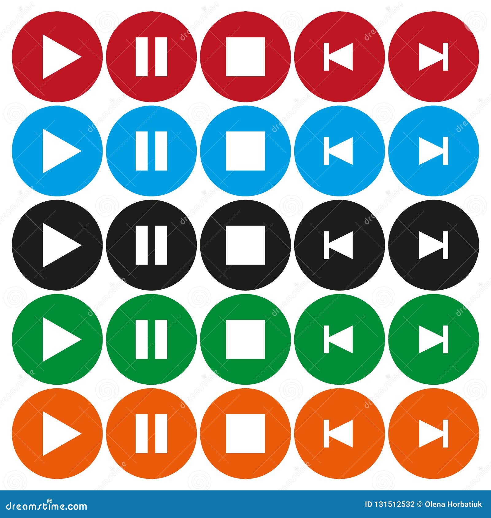 Play Button Icons. Web Icon Stock Vector - Illustration of record, push ...