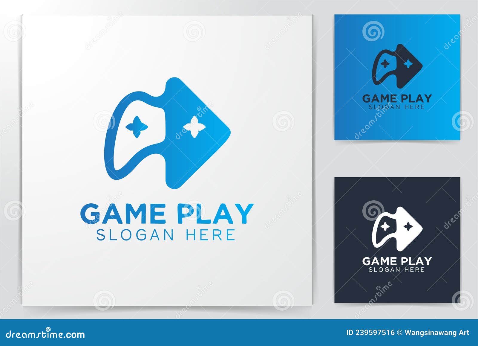 Play Button and Joy Stick, Gaming Logo Designs Inspiration Isolated on ...