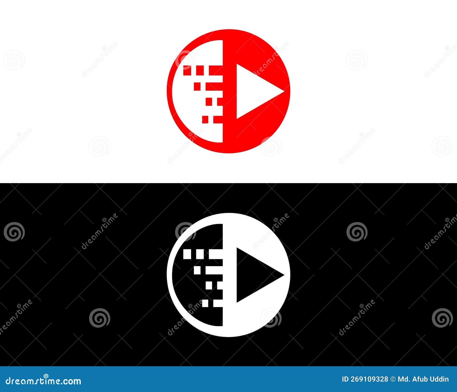 Play Button Logo Design stock vector. Illustration of poster - 269109328