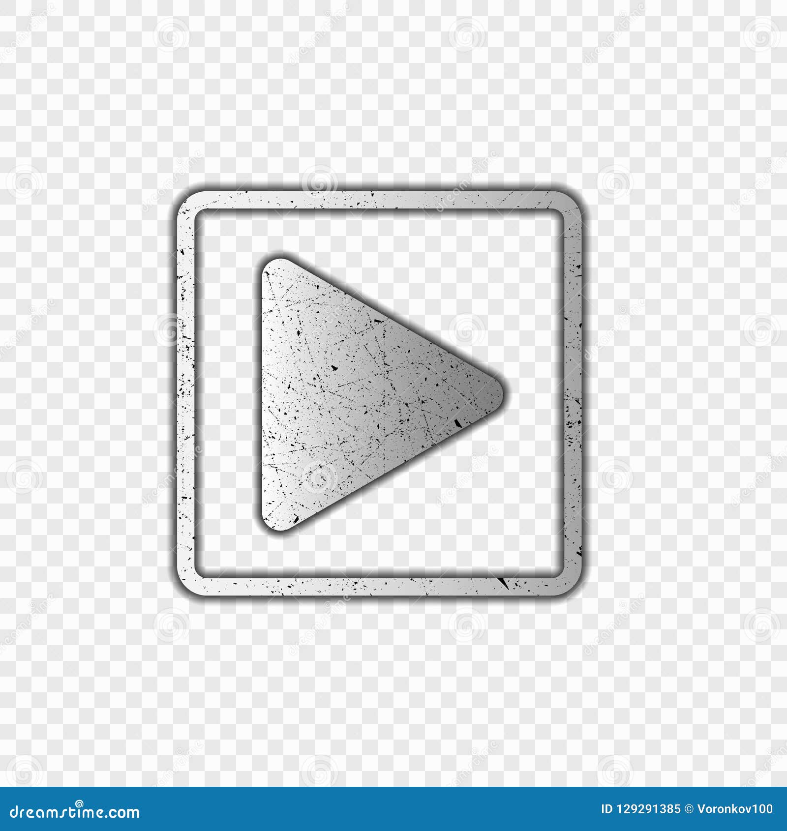 Play Button Metallic Isolated On A Transparent Background. The Power ...
