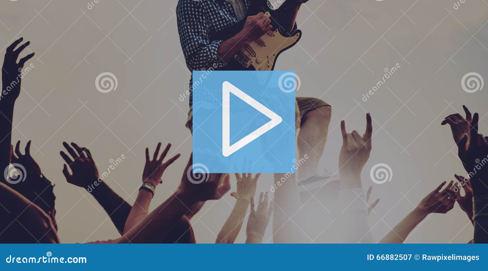 Play Button Multimedia Entertainment Beginning Concept Stock Image ...