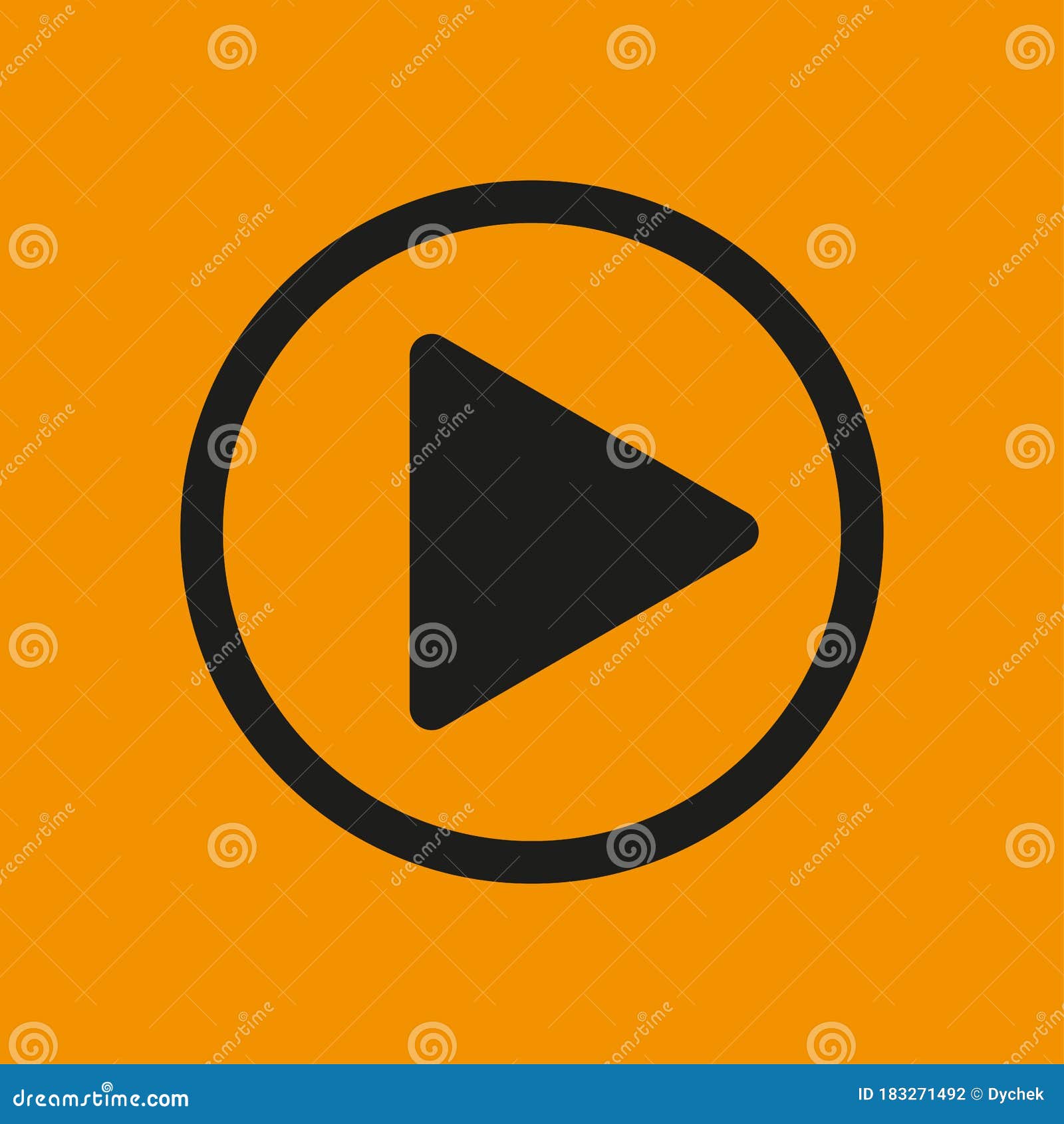 Play Button on an Orange Background. Simple Vector Illustration Stock ...