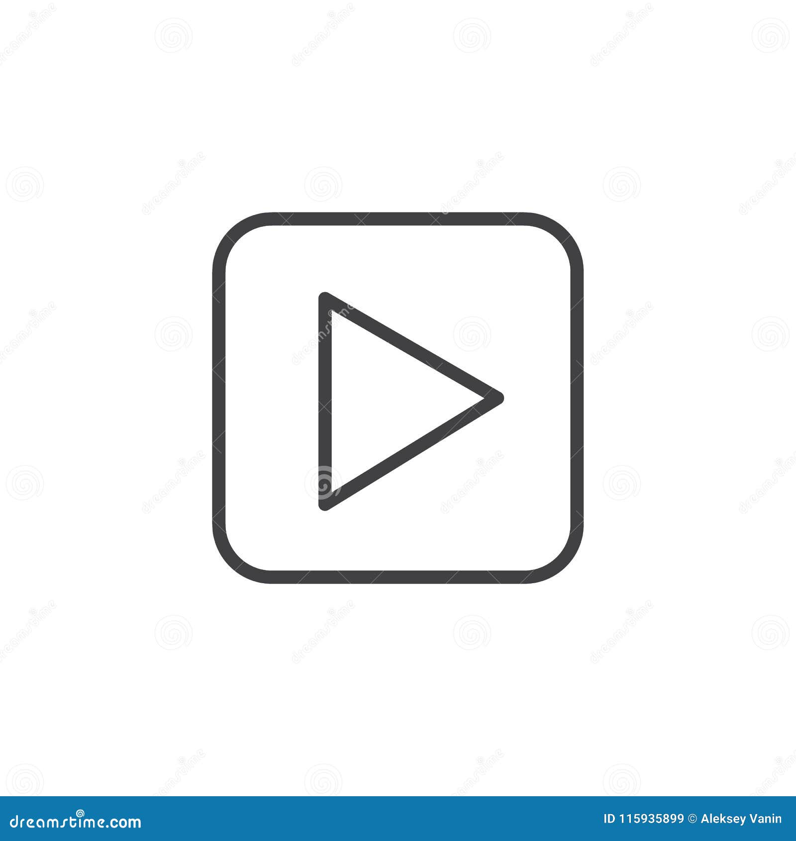 Play Button outline icon stock vector. Illustration of media - 115935899