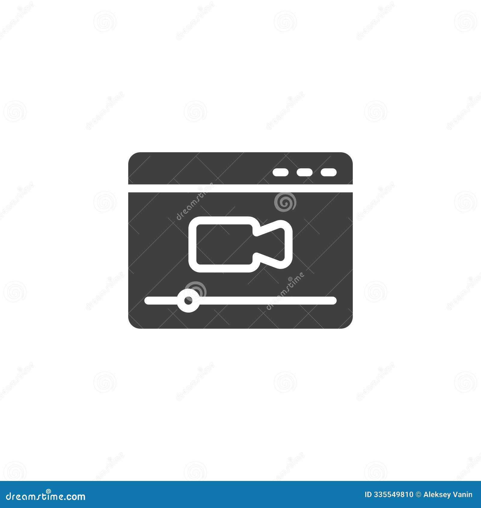 A Play Button Over a Video Thumbnail on a Screen Vector Icon Stock ...