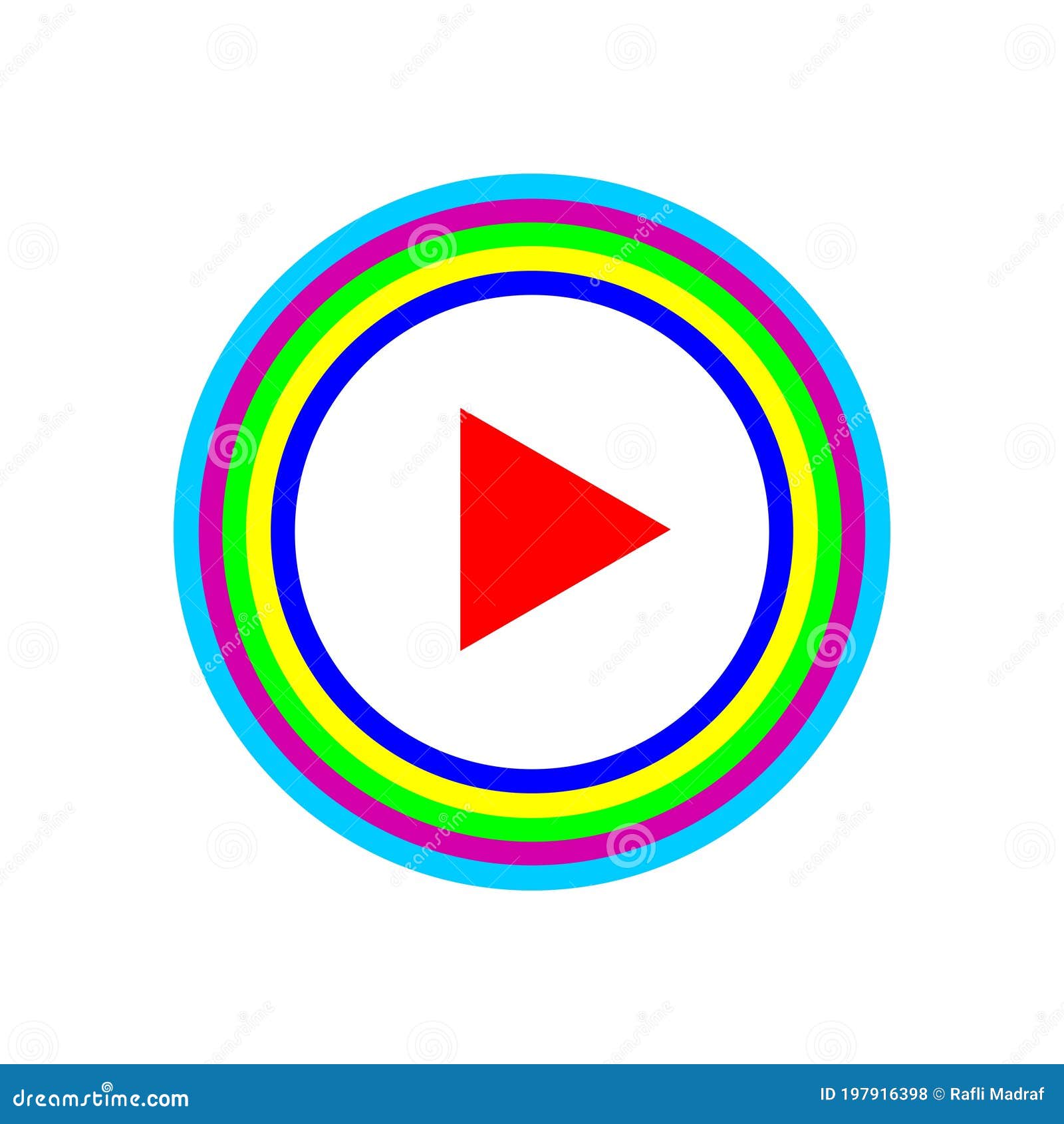 The Play Button with a Rainbow Border, Usually for Videos and Music ...