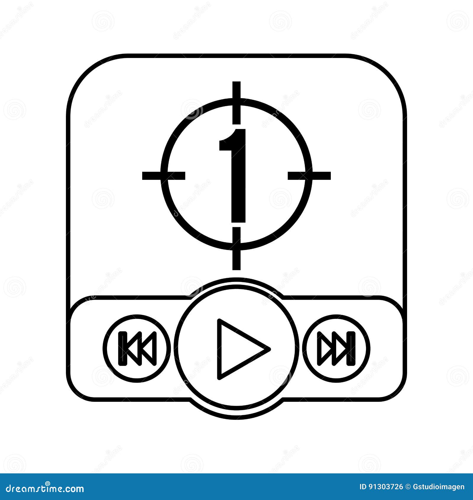 Play button recorder icon stock vector. Illustration of video - 91303726