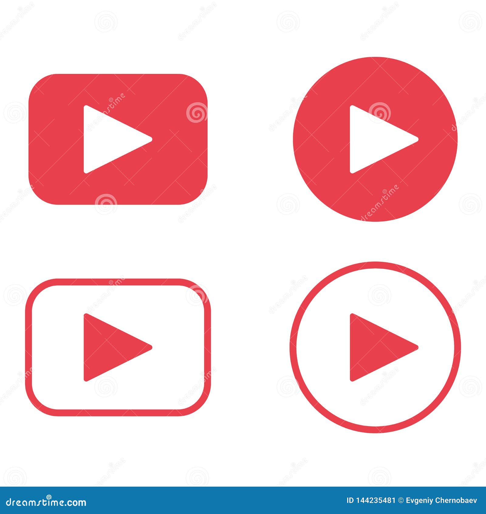 Play Button Red Color. Play Tv Video Button Icon Vector Eps10 ...