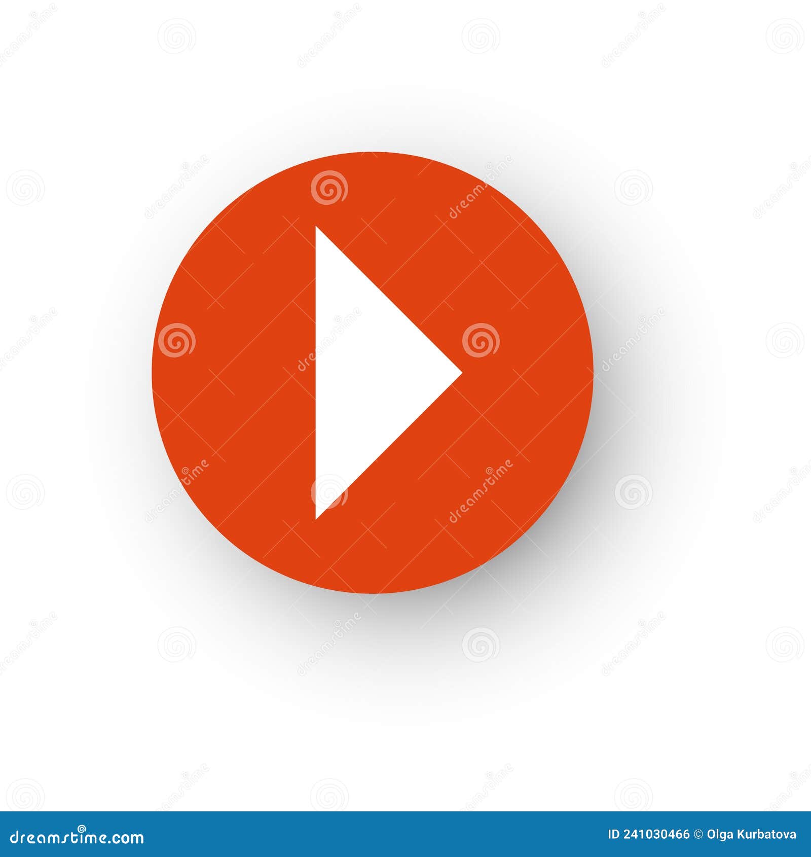 Play Button. Red Round Icon with White Triangle Stock Vector ...