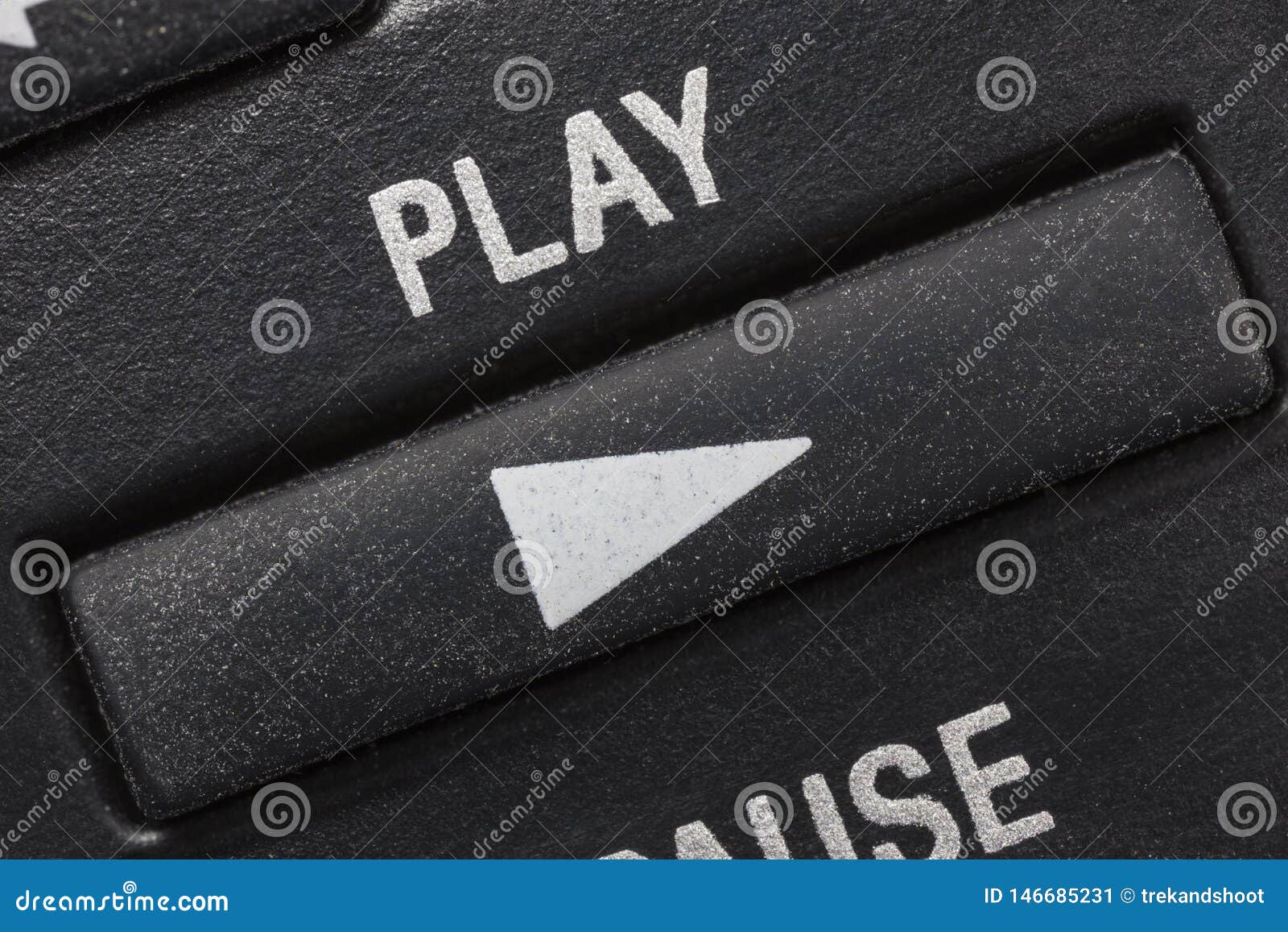 Play Button Remote Control Macro Stock Image - Image of black, clicker ...