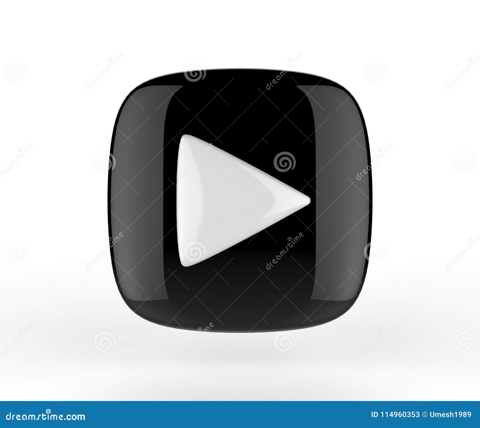 Play Button 3d Rendering Illustration. Stock Illustration ...