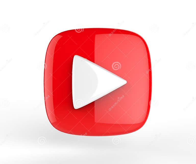 Play Button 3d Rendering Illustration. Stock Illustration ...