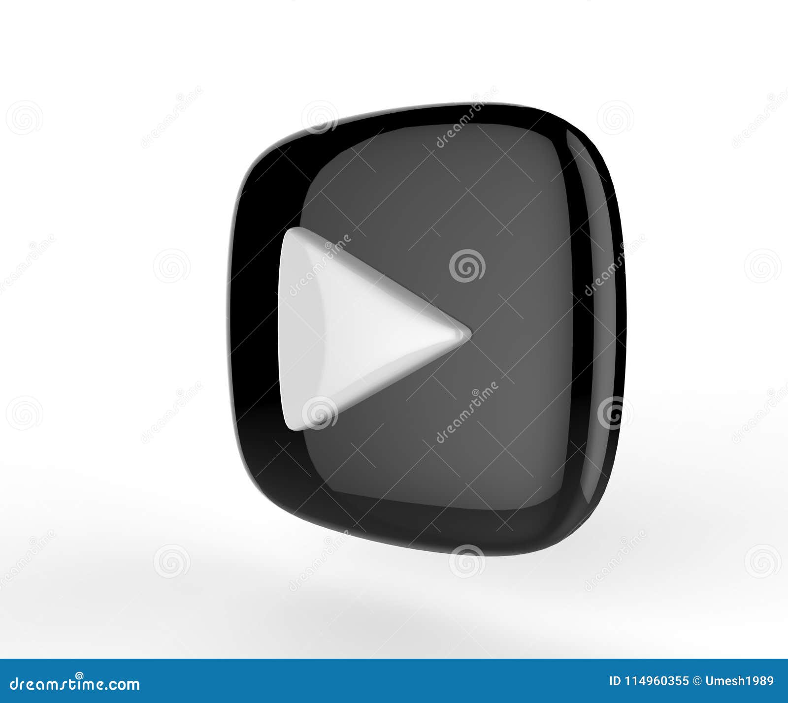 Play Button 3d Rendering Illustration. Stock Illustration ...