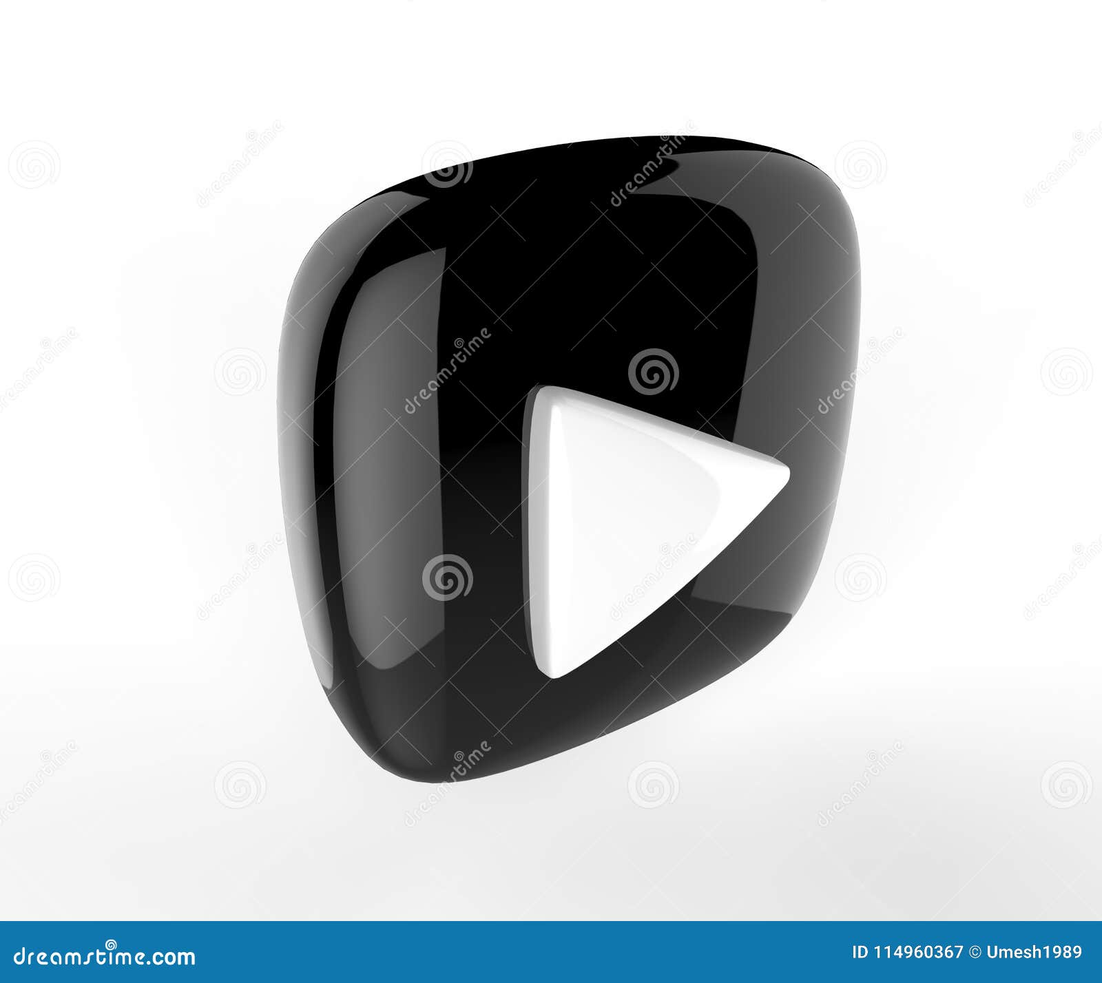 Play Button 3d Rendering Illustration. Stock Illustration ...