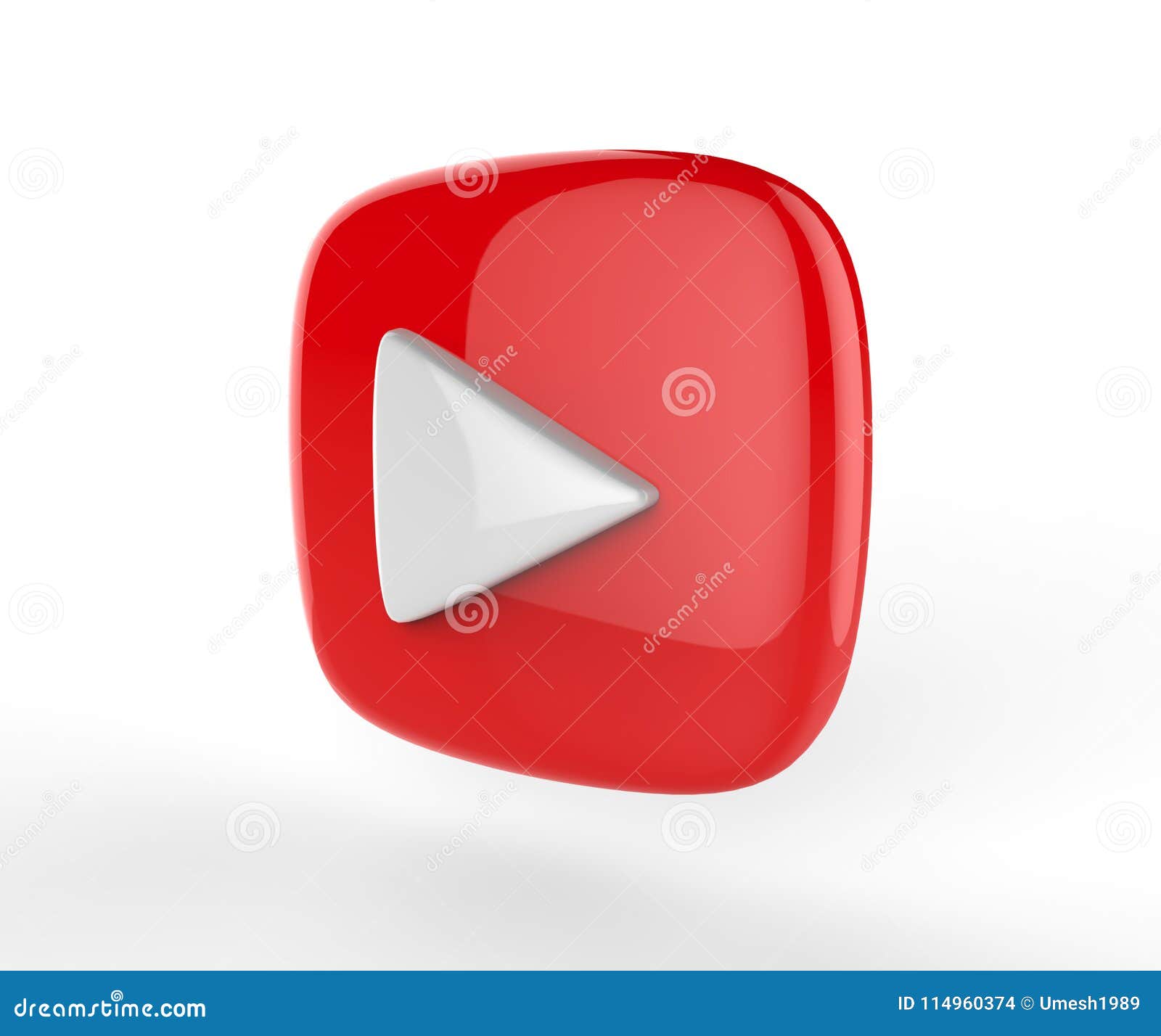 Play Button 3d Rendering Illustration. Stock Illustration ...