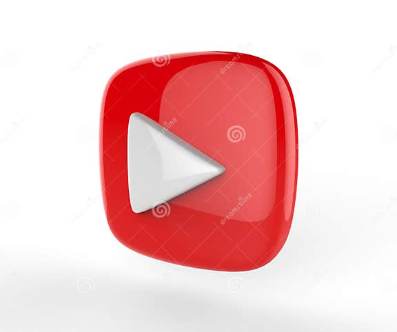 Play Button 3d Rendering Illustration. Stock Illustration ...