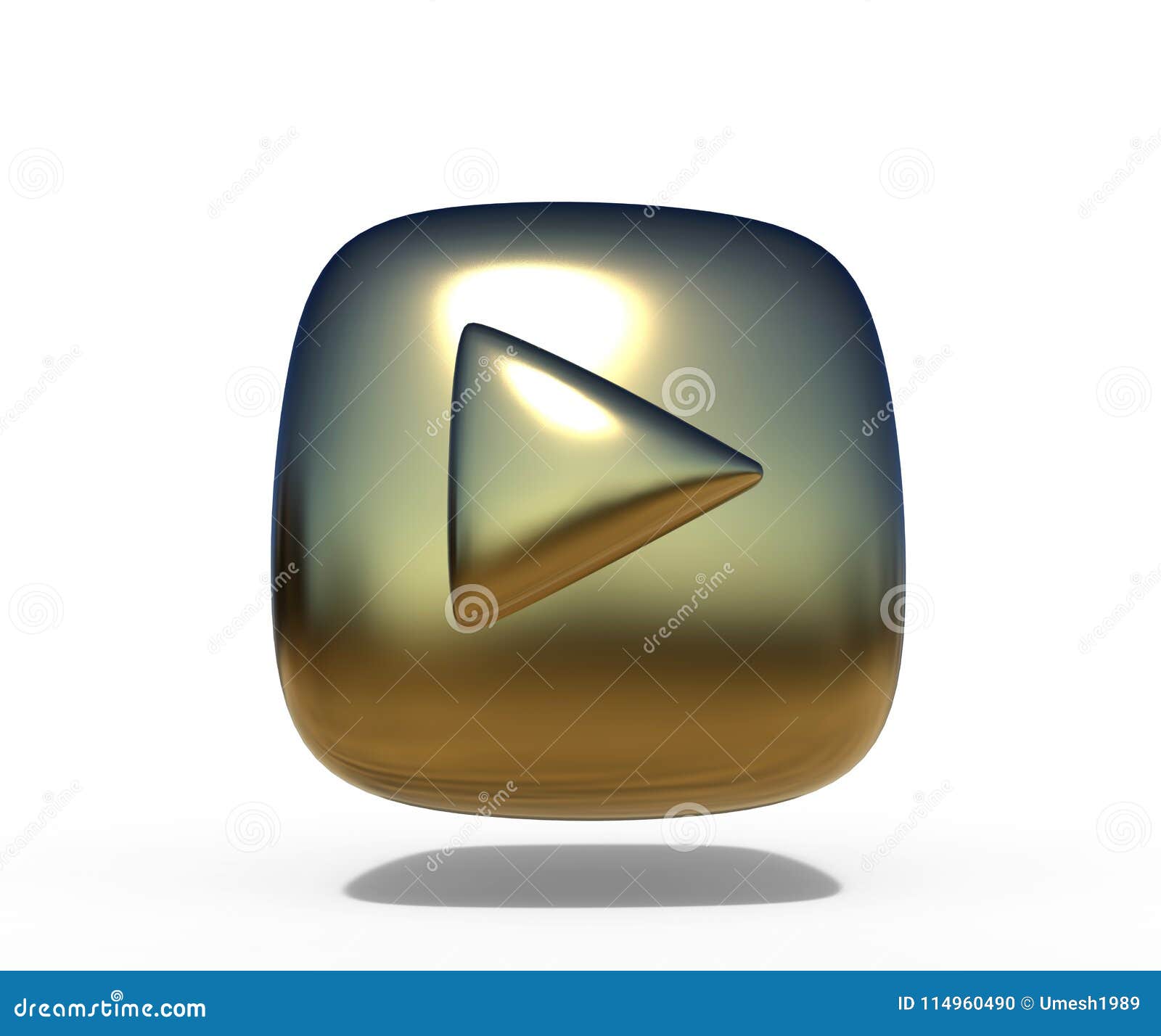 Play Button 3d Rendering Illustration. Stock Illustration ...