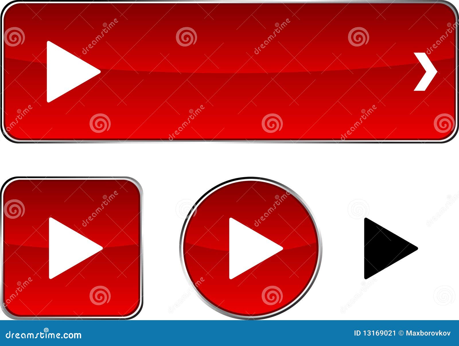 Play button set. stock vector. Illustration of original - 13169021