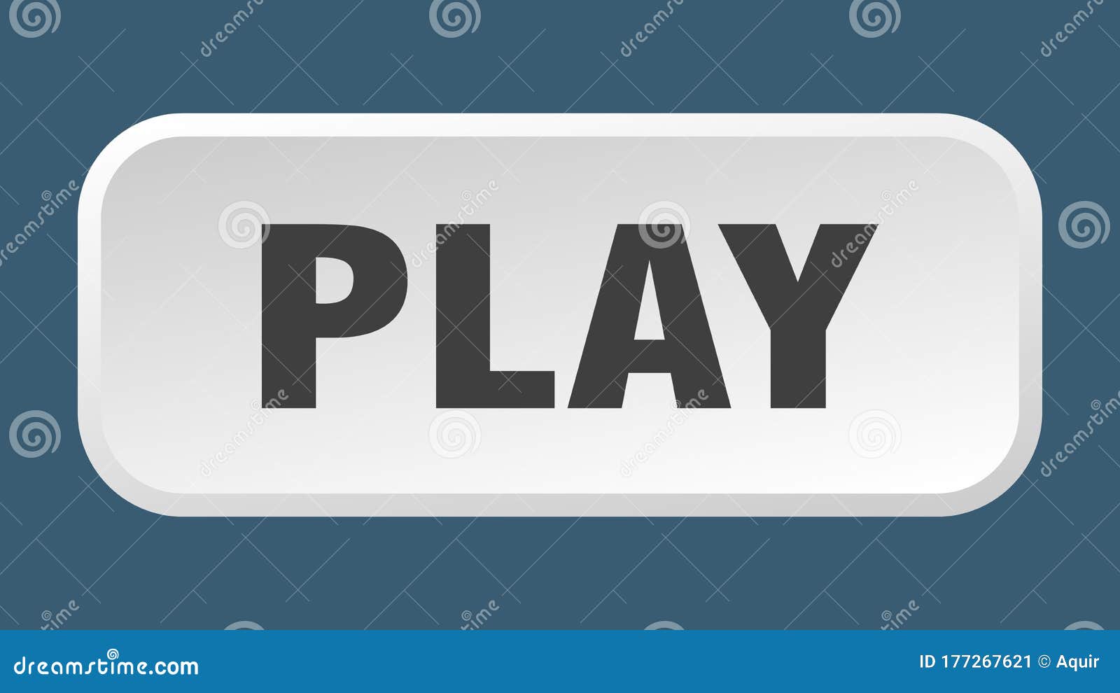 Play Button. Play Square 3d Push Button Stock Vector - Illustration of ...