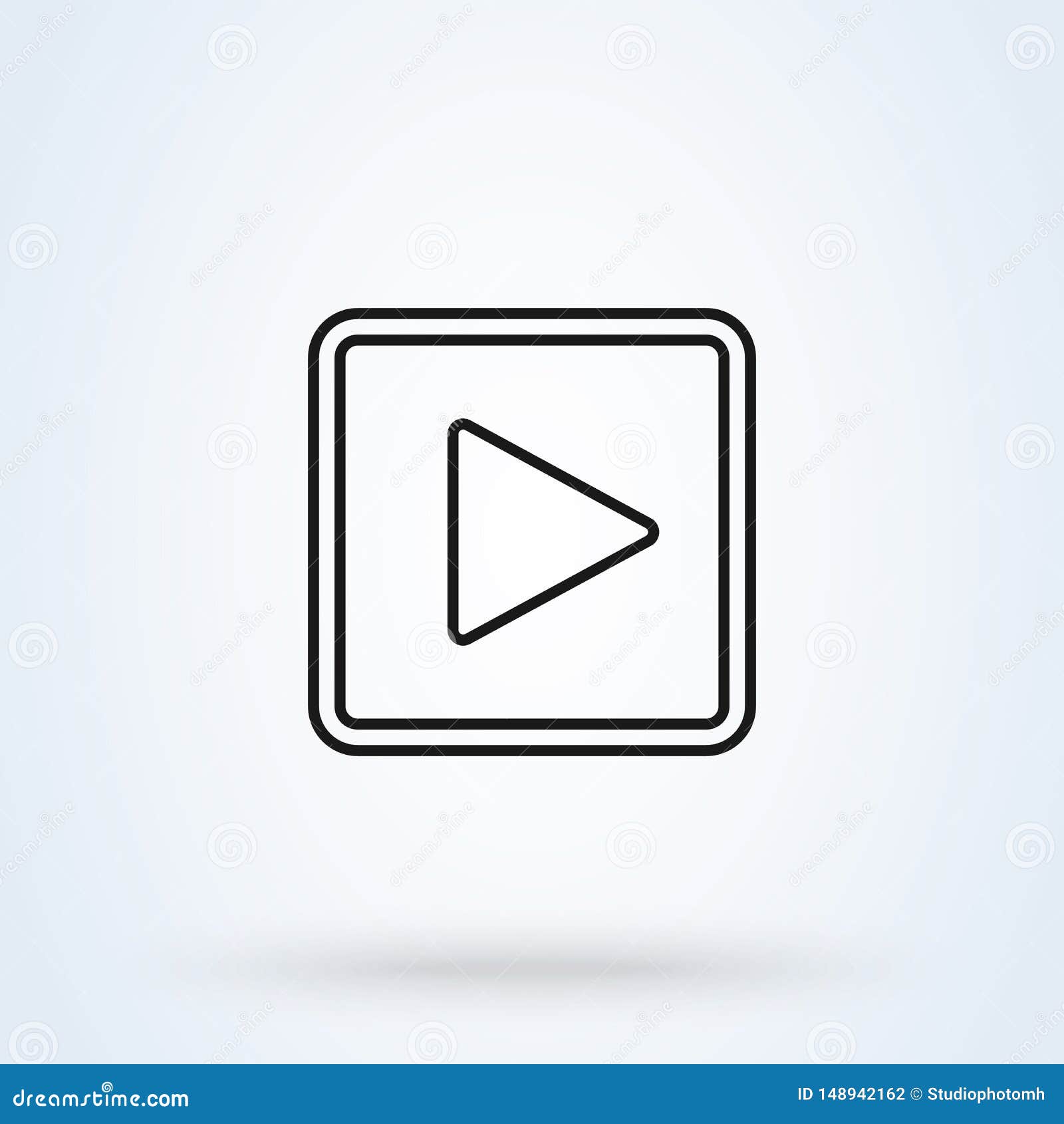 Play Button Square. Flat Style Stock Vector - Illustration of music ...